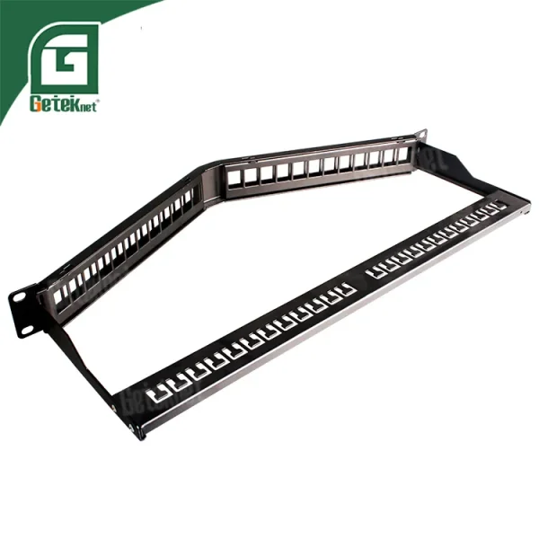 24 Port Blank Patch Panel UTP Unloaded with Trimmer 45° Angle ...