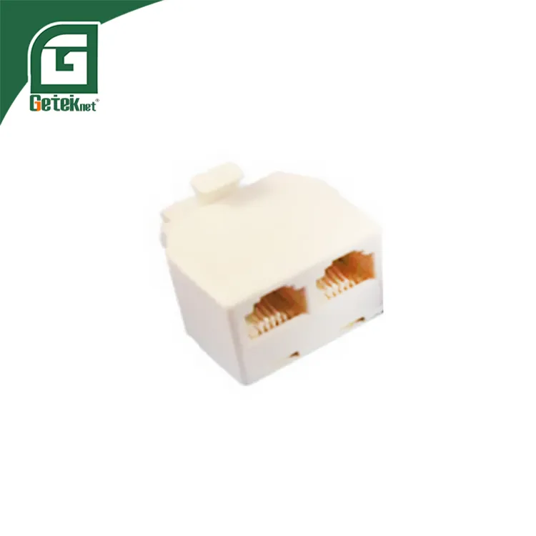 RJ45 Coupler 1 Plug to 2 Female Rj45 Cable Extension Adapter USA-socket ...